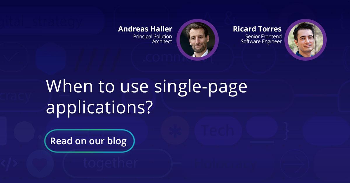 When to use single-page applications